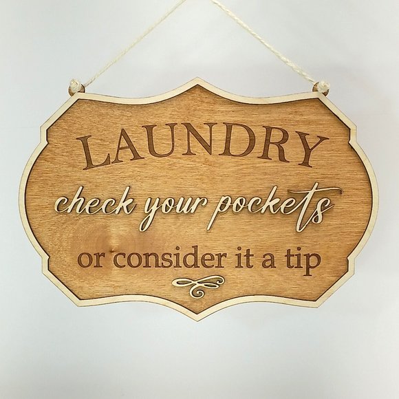 Kingdom Craftworks | Wall Decor | Cute Laundry Room Decor Sign Natural ...